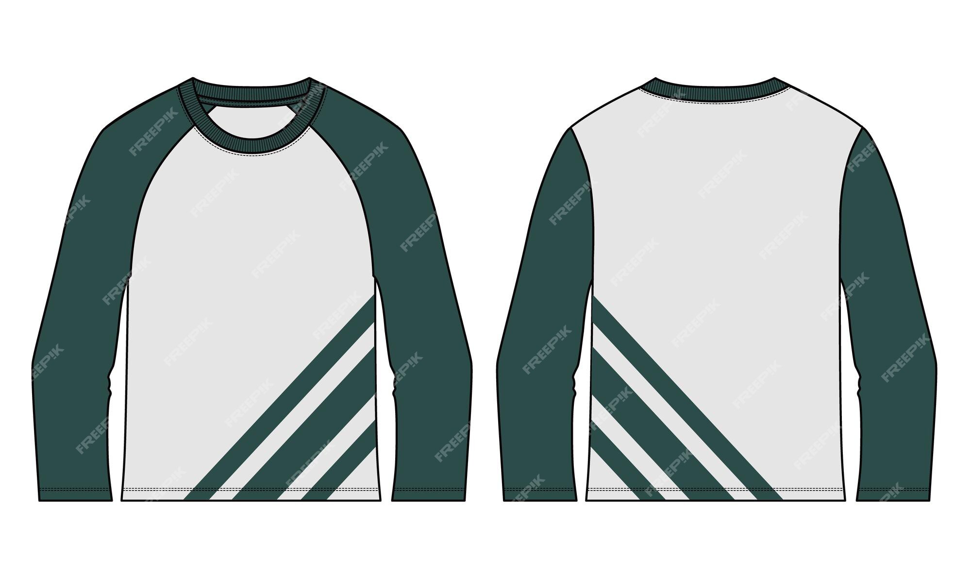 Premium Vector Long Sleeve T Shirt Fashion Flat Sketch Vector