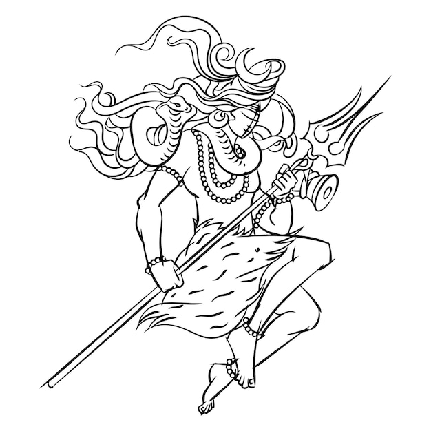 Premium Vector | Lord shiva line drawing vector illustration Premium Vector | Lord shiva line drawing vector illustration