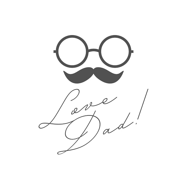 Premium Vector Love Dad Simple Handwritten Fathers Day Card Happy