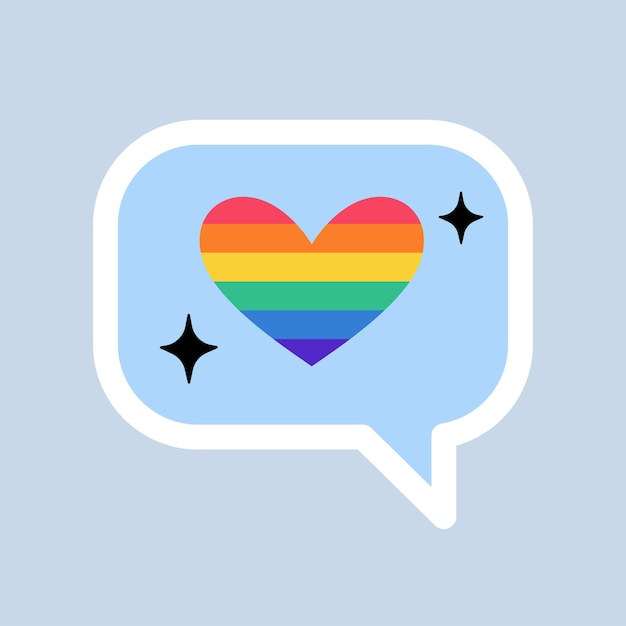 Premium Vector Love Message With Heart In Lgbt Flag Colors Rainbow
