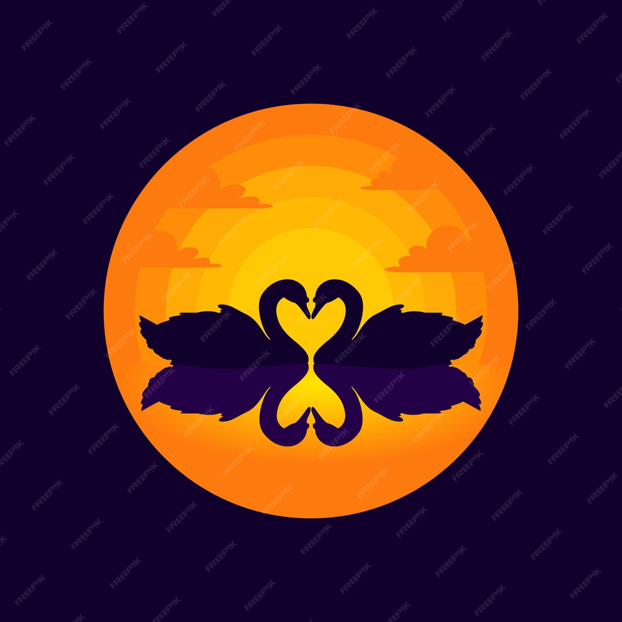 Premium Vector | Love swan vector illustration Premium Vector | Love swan vector illustration
