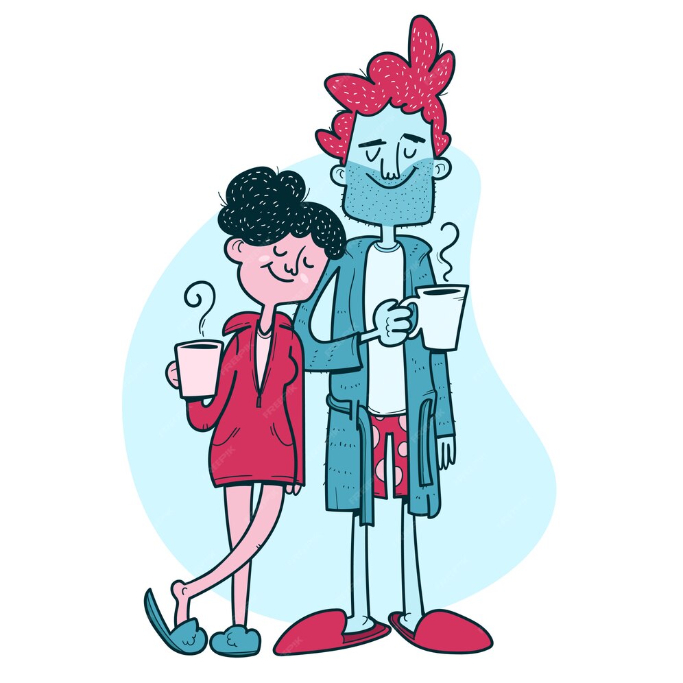 Premium Vector Lovely Couple Drinking Coffee