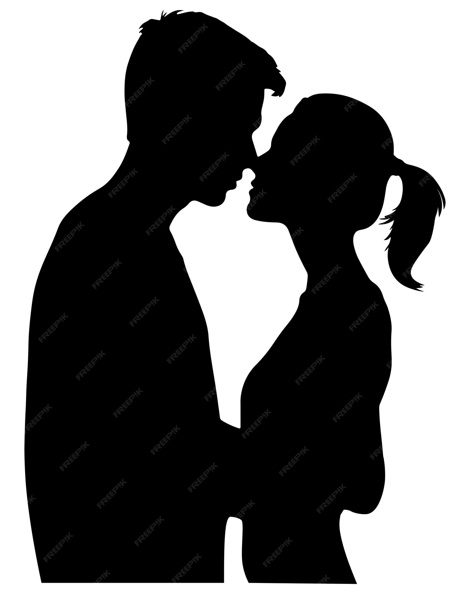 Premium Vector Lovers Silhouette Vector Man And Woman Silhouette