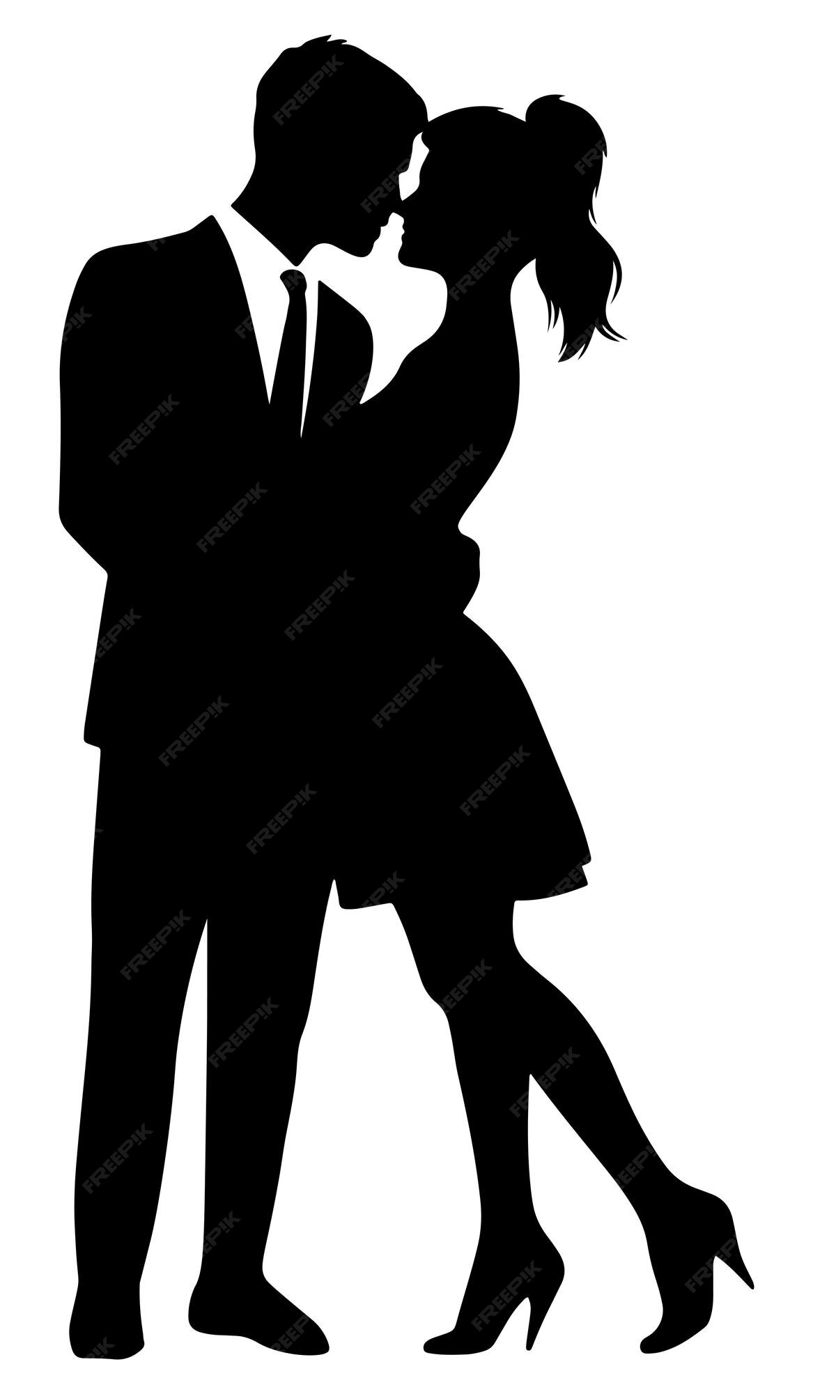 Premium Vector Lovers Silhouette Vector Man And Woman Silhouette