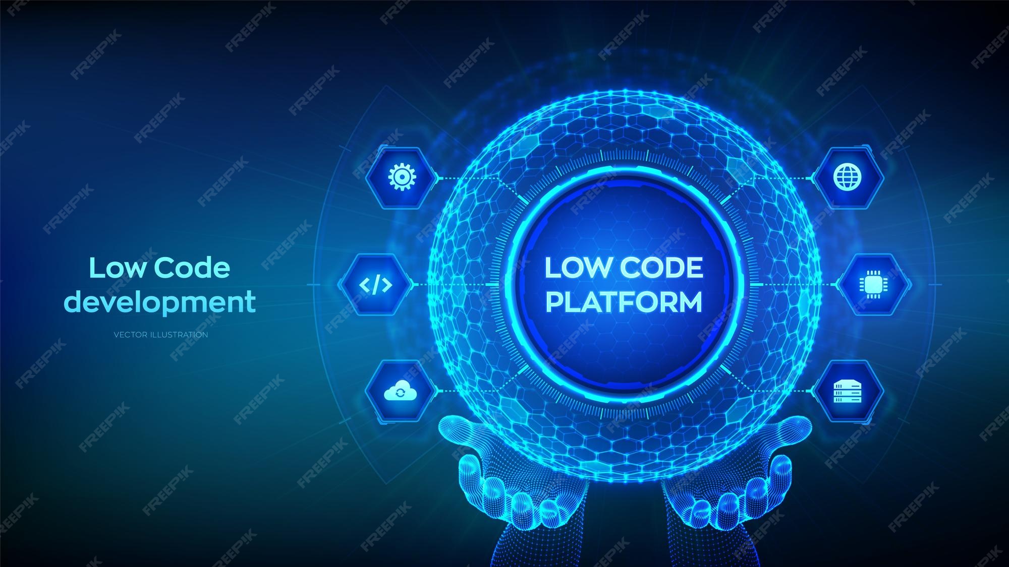 Premium Vector | Low code platform low code development technology concept lcdp easy coding ...