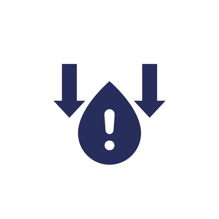 Premium Vector | Low water level icon on white vector pictogram Premium Vector | Low water level icon on white vector pictogram