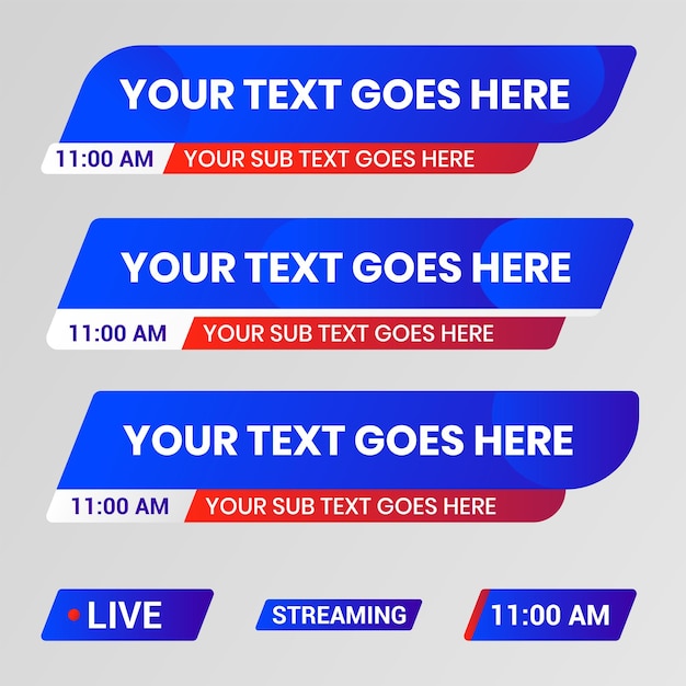 Premium Vector | Lower third design template for live streaming Premium Vector | Lower third design template for live streaming