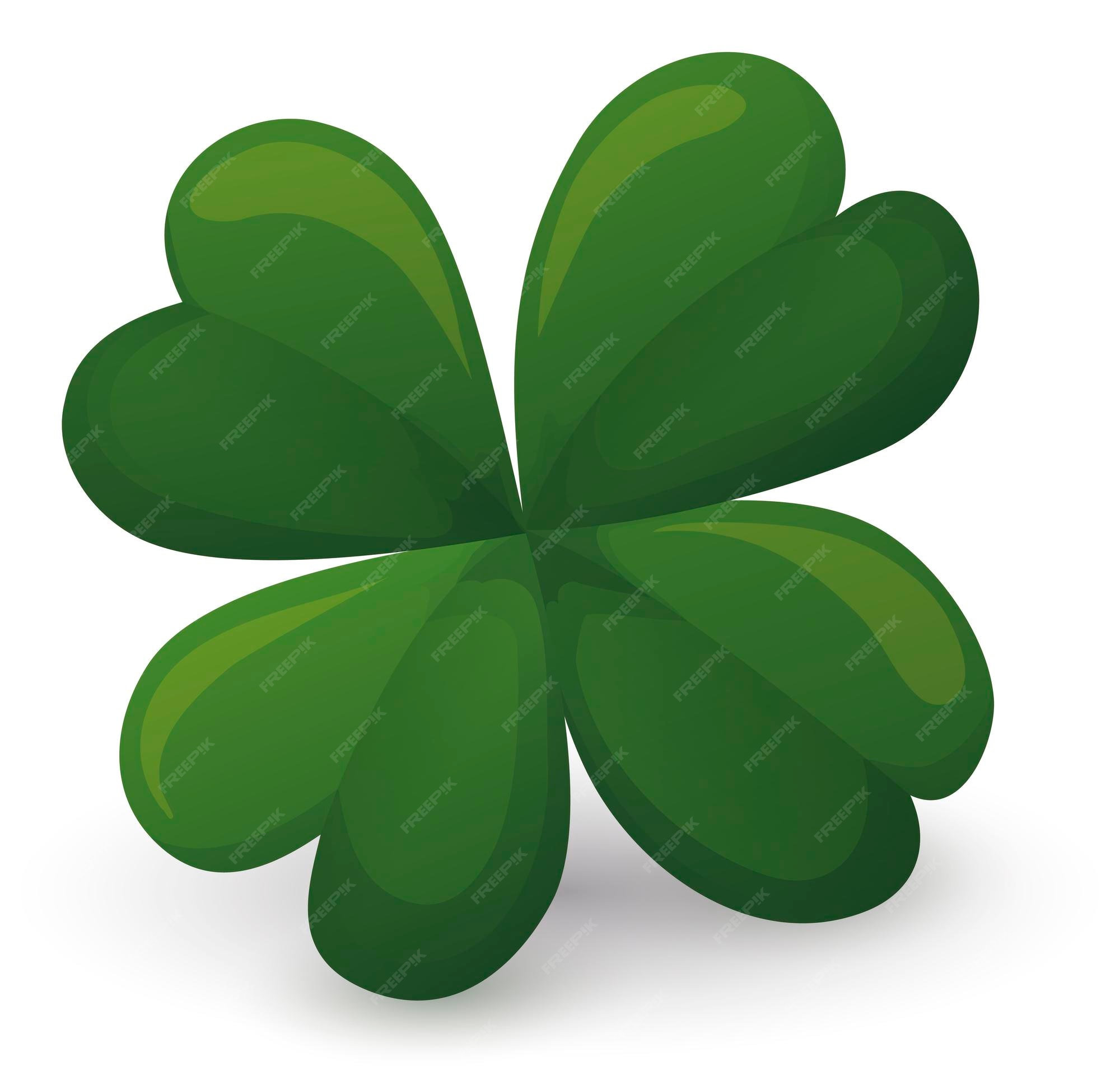 Premium Vector Lucky Four Leaf Clover In Gradient Effect Over White Background