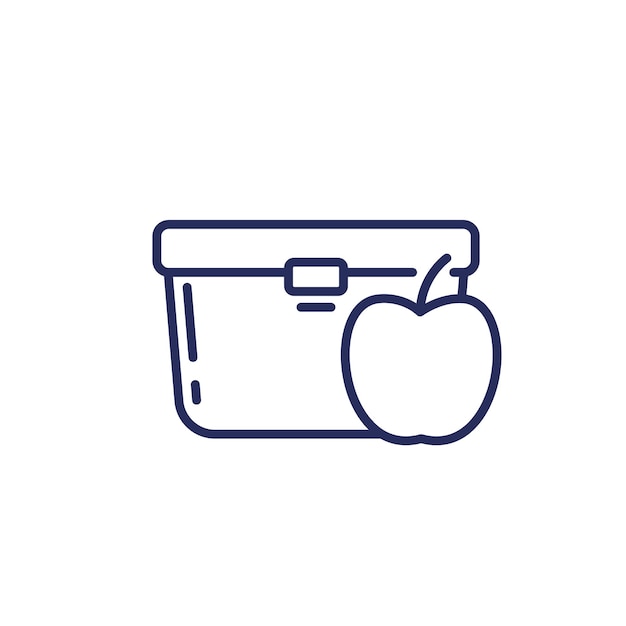 Premium Vector | Lunch box line icon vector Premium Vector | Lunch box line icon vector