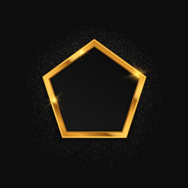Premium Vector | Luxury golden sparkling frame isolated on black Premium Vector | Luxury golden sparkling frame isolated on black