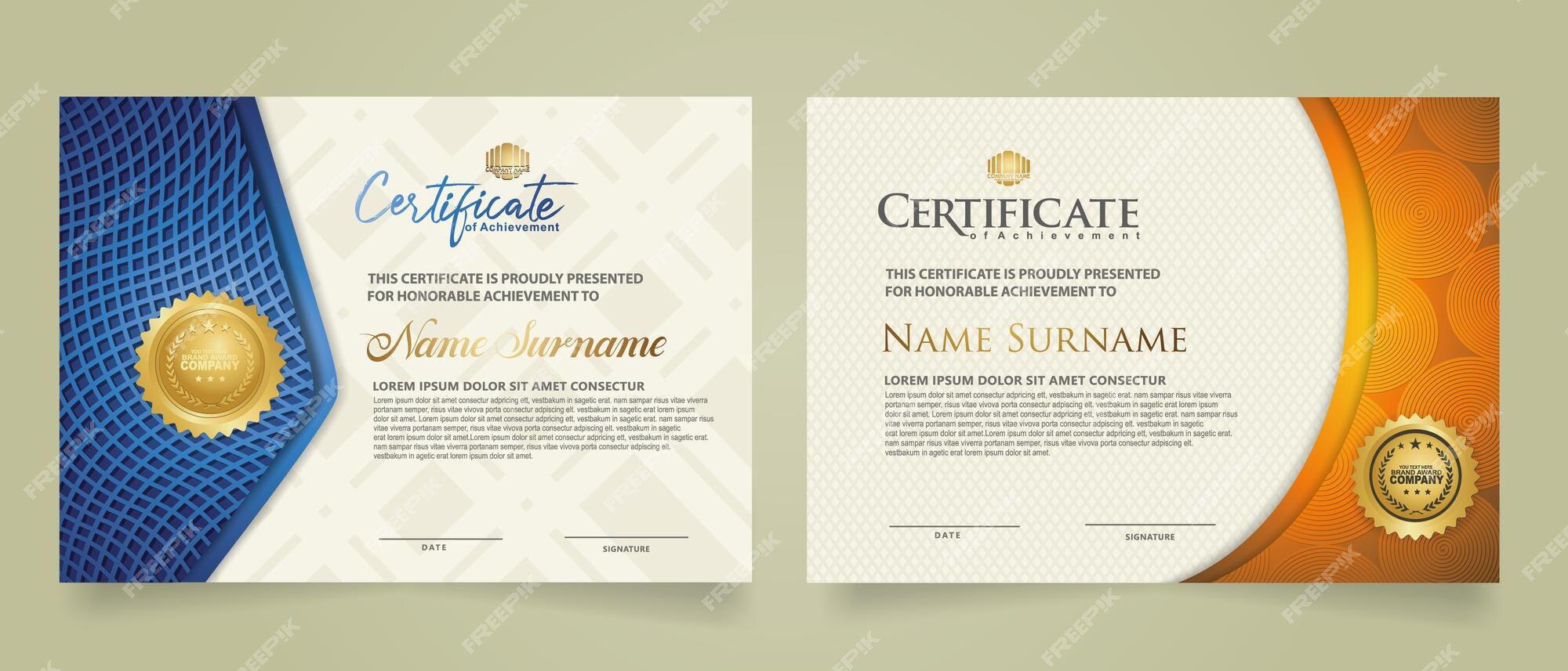Premium Vector | Luxury modern certificate template Premium Vector | Luxury modern certificate template