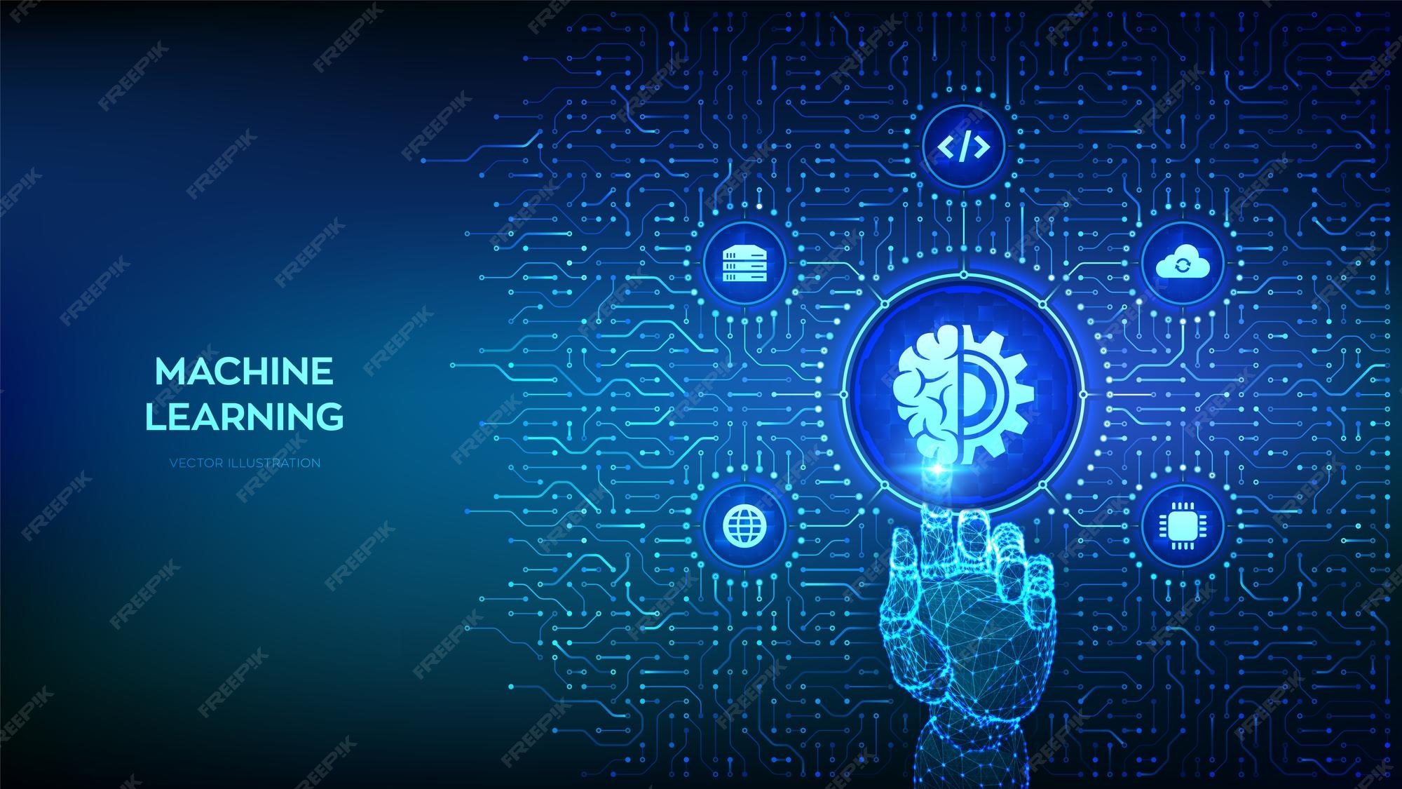 Premium Vector | Machine learning AI Artificial Intelligence Deep ...