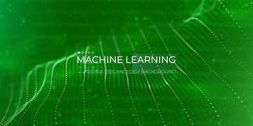 Premium Vector | Machine learning concept. Abstract green particle ...