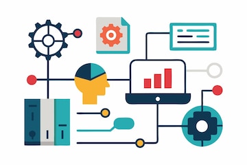 Premium Vector | Machine Learning Graphics Data Analytics amp Algorithm ...