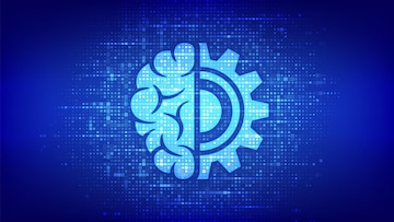 Premium Vector | Machine learning icon made with binary code ai ...