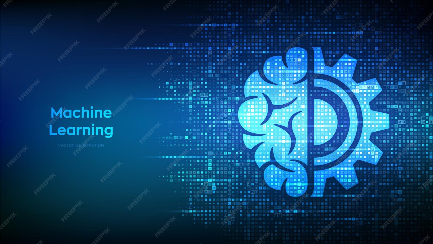 Premium Vector | Machine learning icon made with binary code ai ...