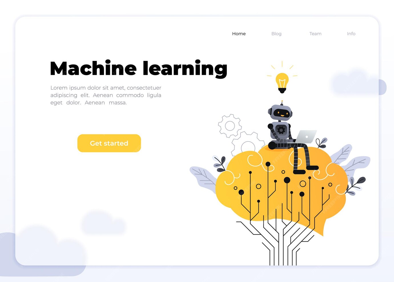 Premium Vector | Machine learning vector website template, landing page ...