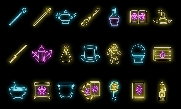 Premium Vector | Magic wizard tools icons set Outline set of magic ... Premium Vector | Magic wizard tools icons set Outline set of magic ...