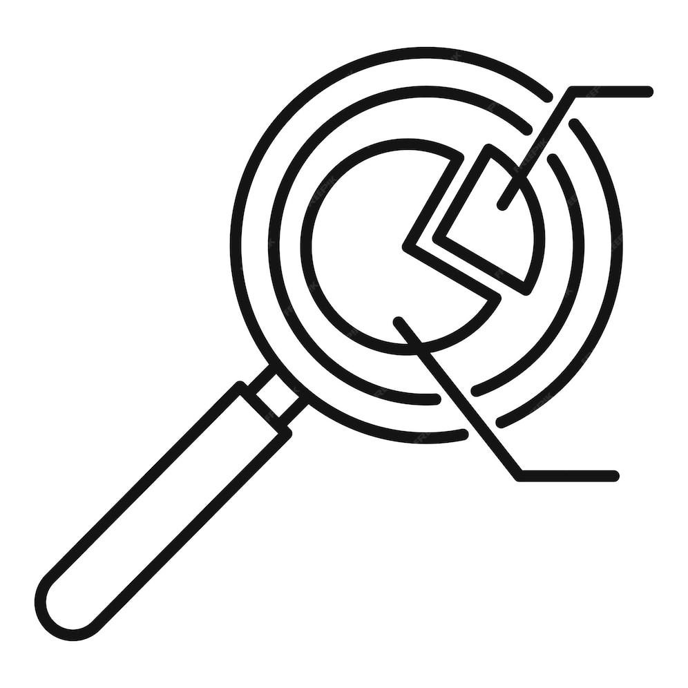 Premium Vector | Magnifier pie chart icon Outline magnifier pie chart ... Premium Vector | Magnifier pie chart icon Outline magnifier pie chart ...
