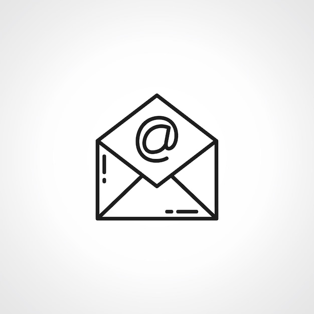 Premium Vector | Mail open envelope outline icon email line icon Premium Vector | Mail open envelope outline icon email line icon