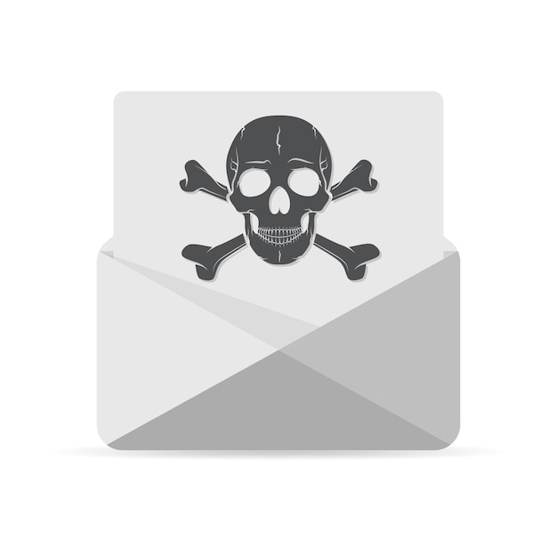 Premium Vector | Mail spam icon with skull vector illustration Premium Vector | Mail spam icon with skull vector illustration