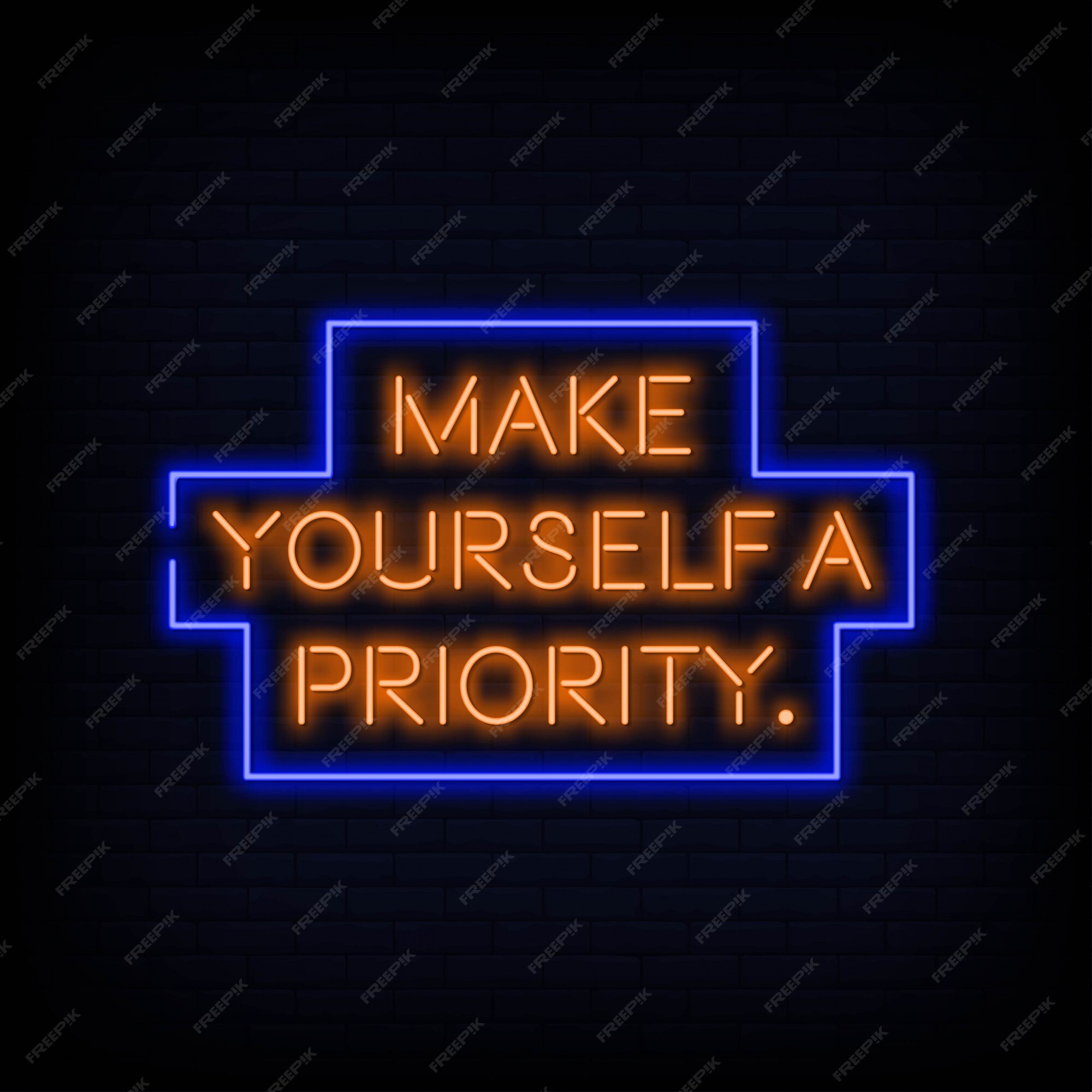 Premium Vector | Make yourself a priority neon sign text vector Premium Vector | Make yourself a priority neon sign text vector