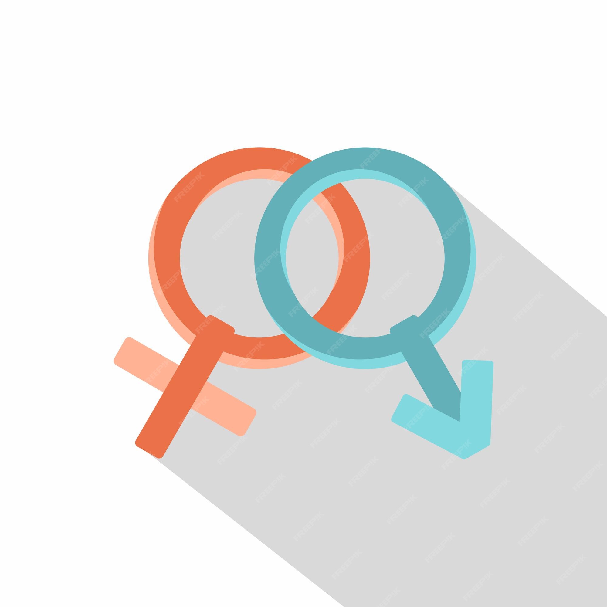 Premium Vector Male And Female Gender Signs Icon Flat Illustration Of