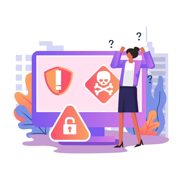 Premium Vector | Malware flat style illustration vector design Premium Vector | Malware flat style illustration vector design