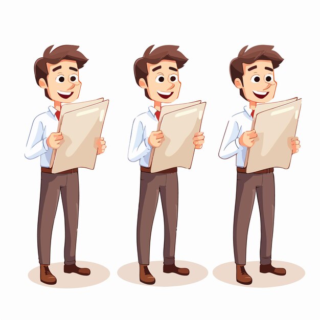 Premium Vector | Man holding a folder in a vector illustration Premium Vector | Man holding a folder in a vector illustration