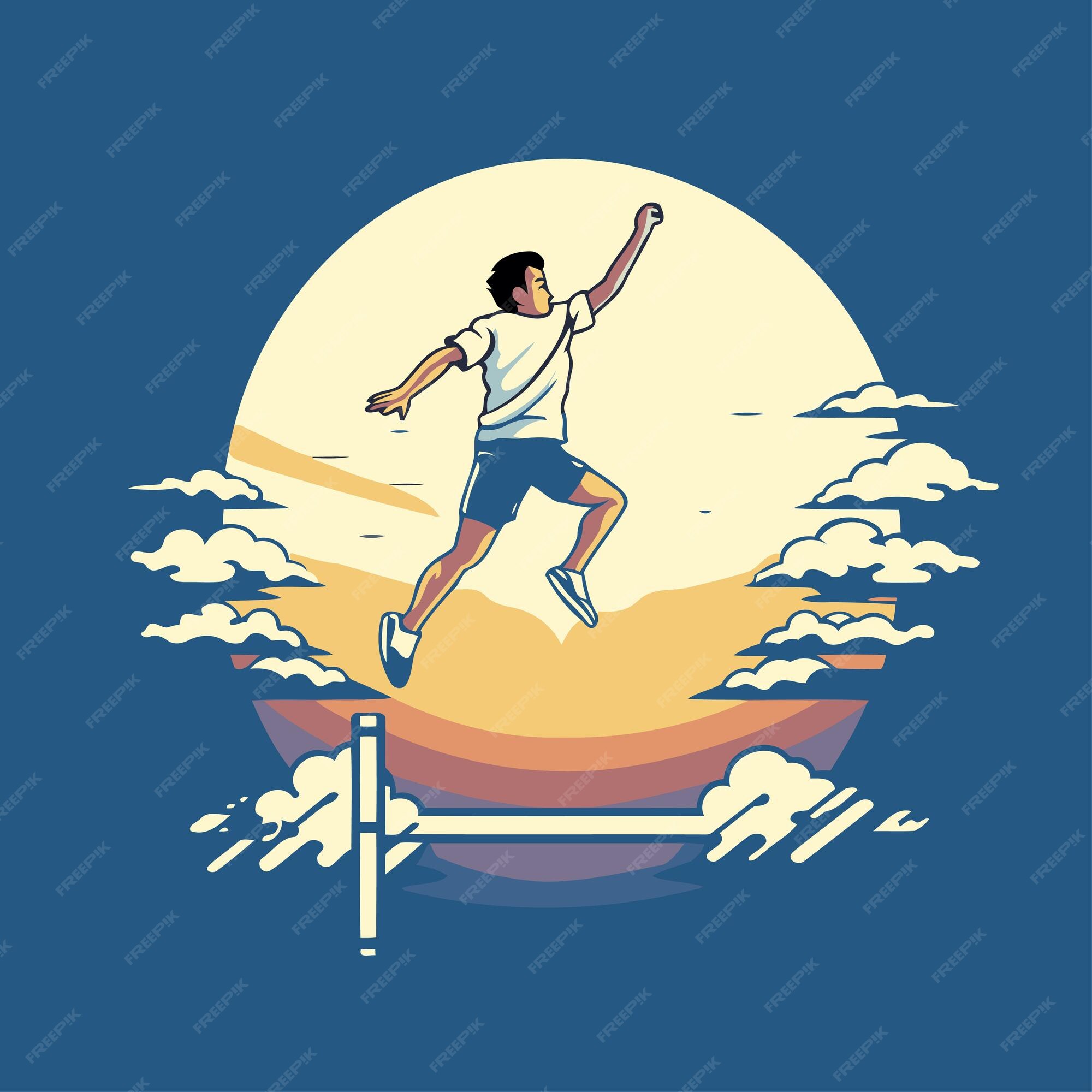 Premium Vector | Man jumping in the sky vector illustration of a man ... Premium Vector | Man jumping in the sky vector illustration of a man ...