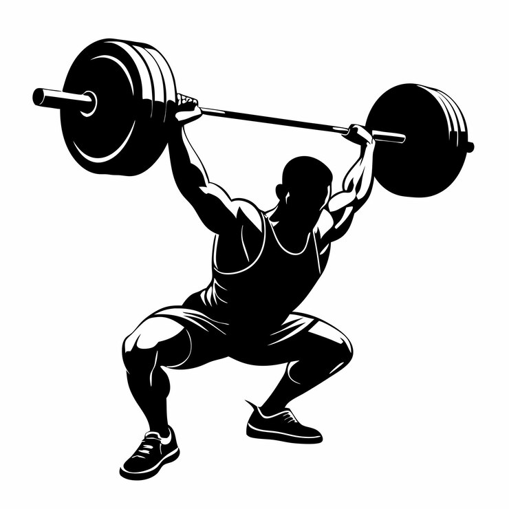 Premium Vector A Man Lifting A Barbell With The Words Man Lifting A