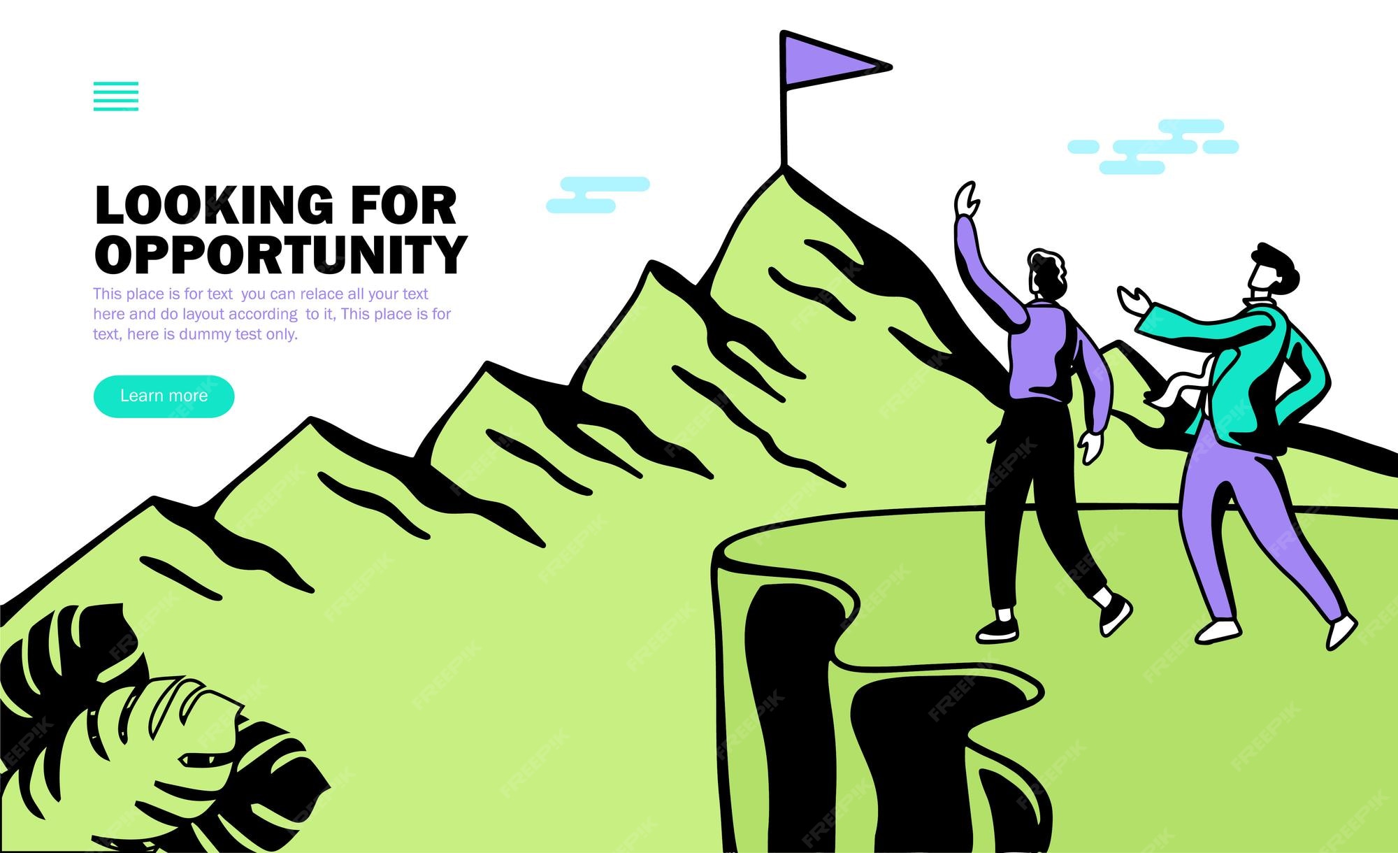 Premium Vector | Man looking for opportunity concept vector Premium Vector | Man looking for opportunity concept vector