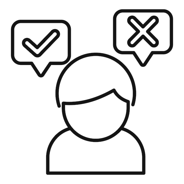 Premium Vector | Man making decision between right and wrong choice Premium Vector | Man making decision between right and wrong choice