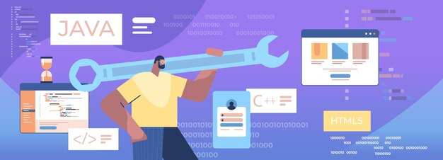 Premium Vector | App developer concept illustration background