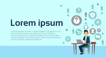 Premium Vector | Man programmer web developer working at laptop ...