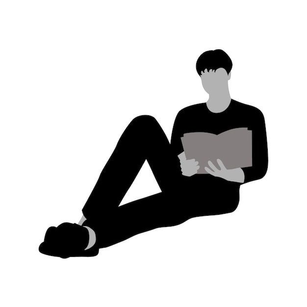 Premium Vector Man Reading Books Silhouette Silhouettes Of People