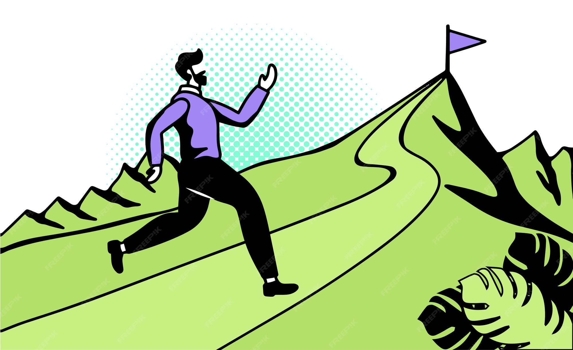 Premium Vector | Man running towards goal vector Premium Vector | Man running towards goal vector