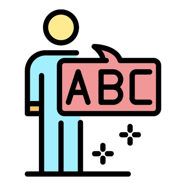 Premium Vector | Man says abc icon outline man says abc vector icon ... Premium Vector | Man says abc icon outline man says abc vector icon ...