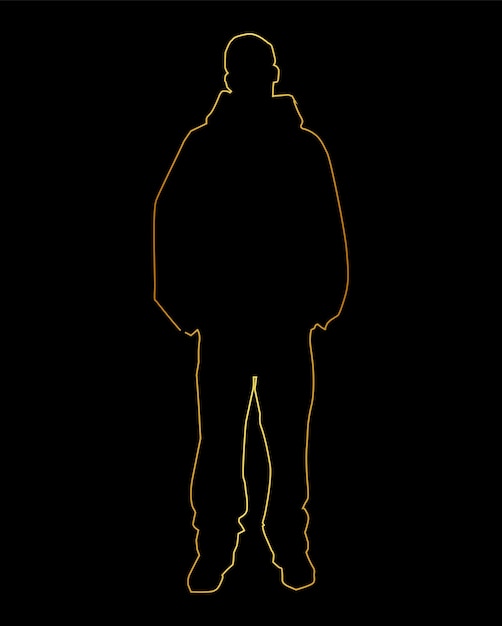 Premium Vector | A man standing in front of a black background with a ... Premium Vector | A man standing in front of a black background with a ...