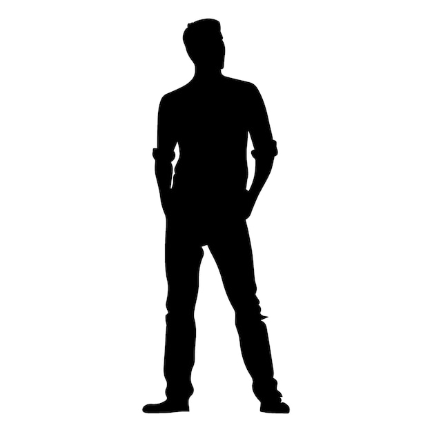 Premium Vector | A man standing pose vector silhouette Premium Vector | A man standing pose vector silhouette