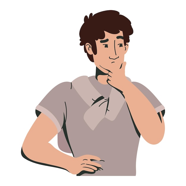 Premium Vector | Man thinking character Premium Vector | Man thinking character