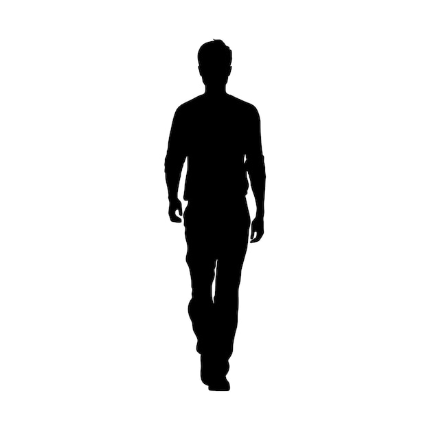 Premium Vector | Man walking forward isolated vector silhouette front view Premium Vector | Man walking forward isolated vector silhouette front view