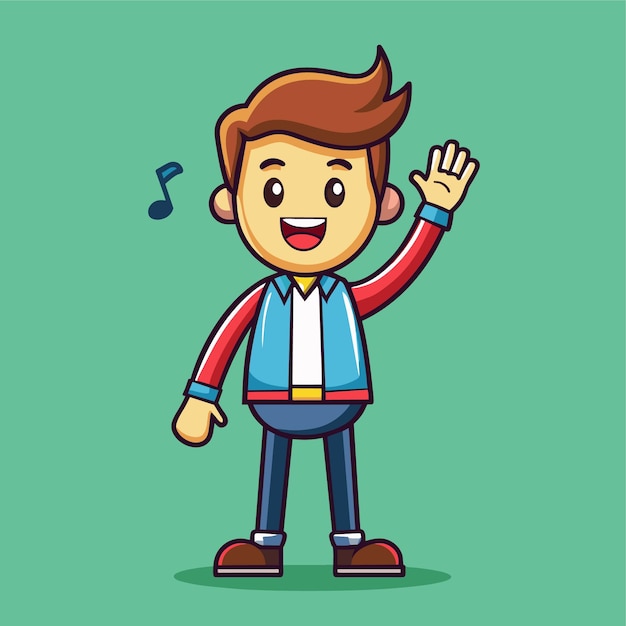 Premium Vector | Man Waving Hand Cartoon Vector Icon Premium Vector | Man Waving Hand Cartoon Vector Icon