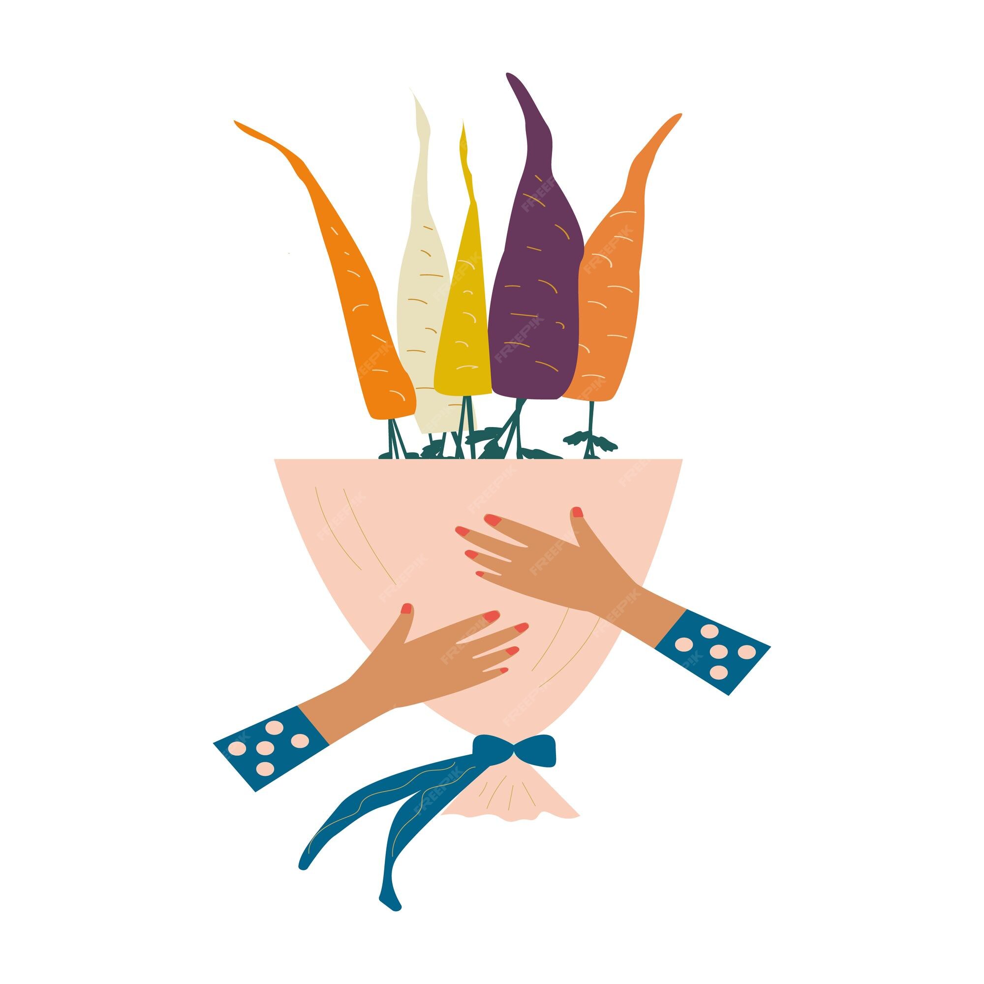 Premium Vector A Man And A Woman Holding A Pot With A Plant In It