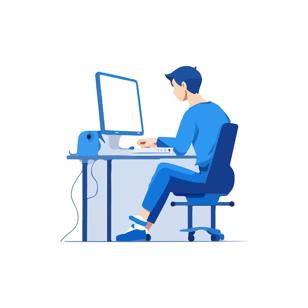 Premium Vector | Man Working Vector On White Background Premium Vector | Man Working Vector On White Background