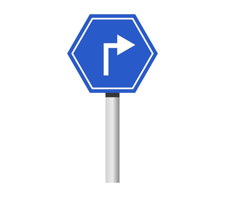 Premium Vector | Mandatory direction sign Premium Vector | Mandatory direction sign