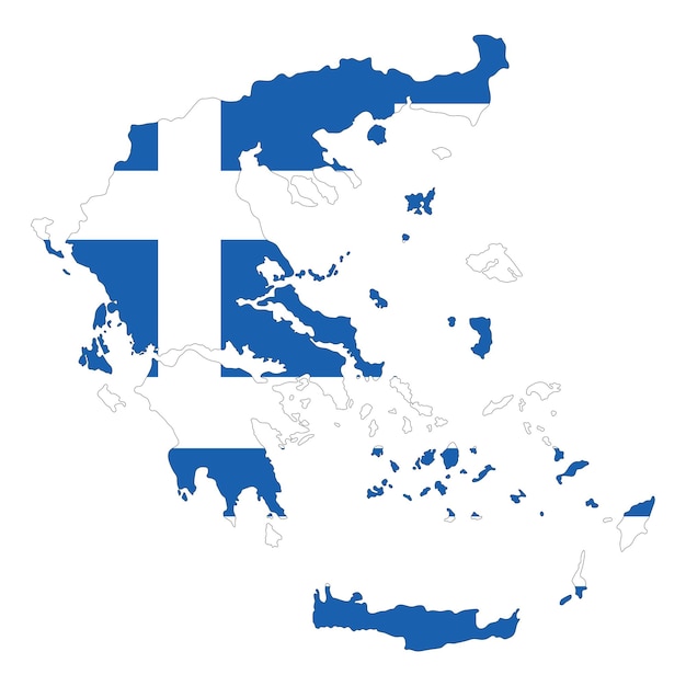 Premium Vector | Map of greece with greece flag Premium Vector | Map of greece with greece flag