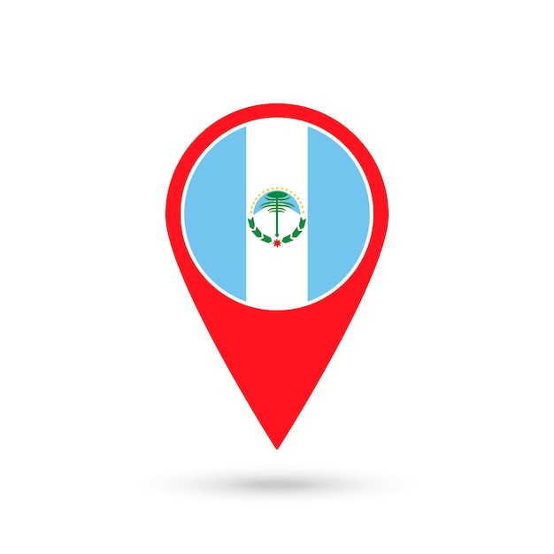 Premium Vector Map Pointer With Neuquen Flag Vector Illustration