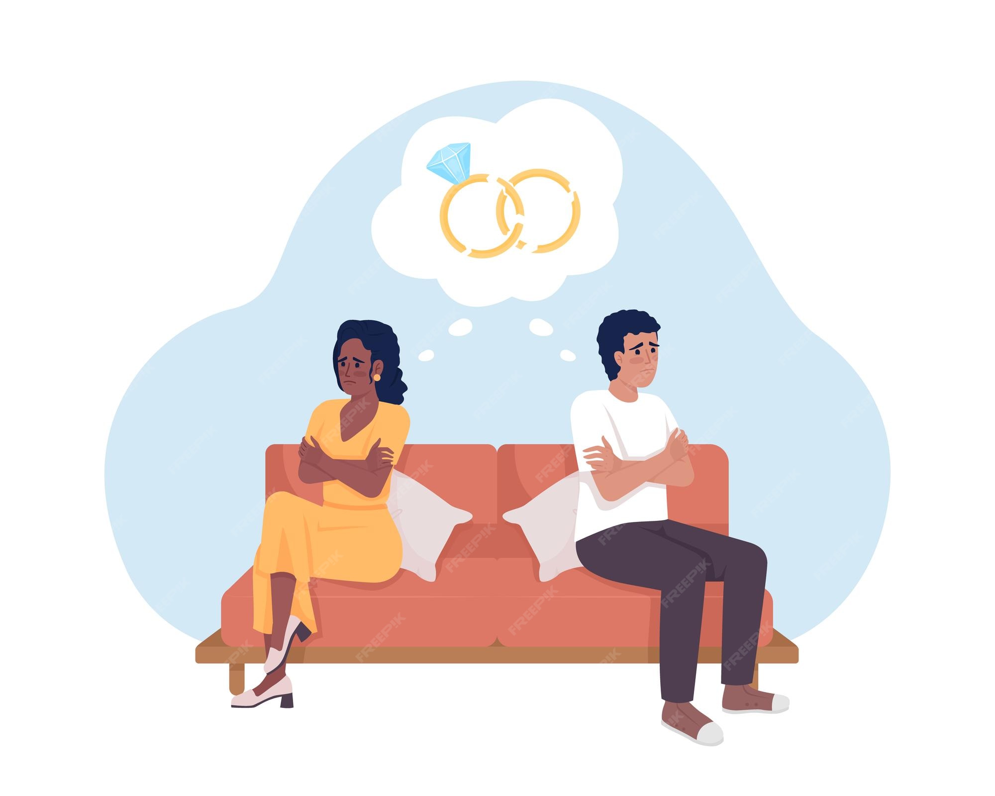 Premium Vector Marriage Problems 2d Vector Isolated Illustration