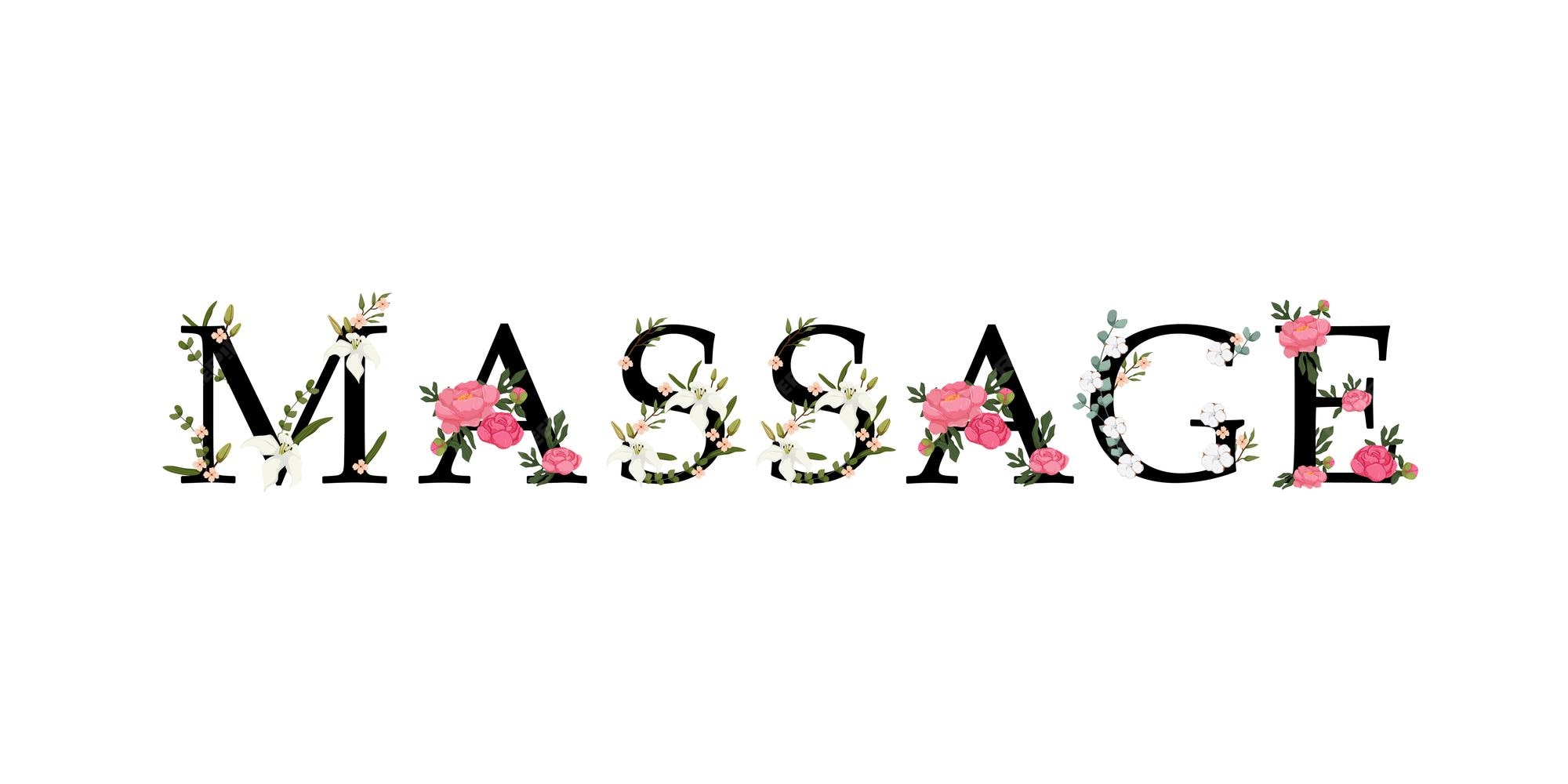 Massage Word With Elegant Floral Decoration Premium Ai Generated Vector
